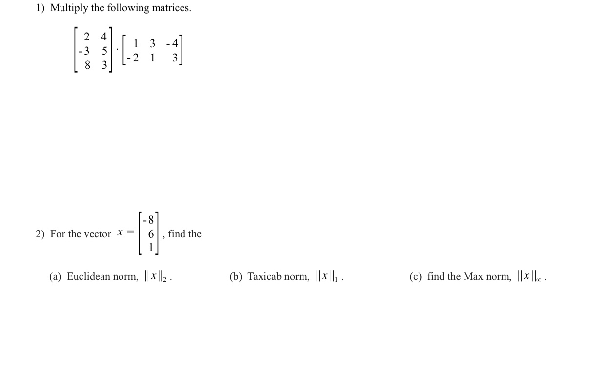 Solved Multiply the following | Chegg.com