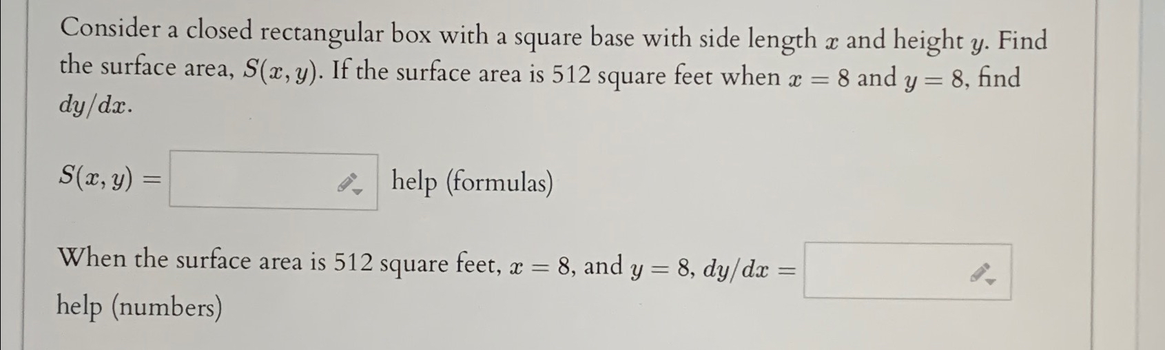 Solved Consider a closed rectangular box with a square base | Chegg.com