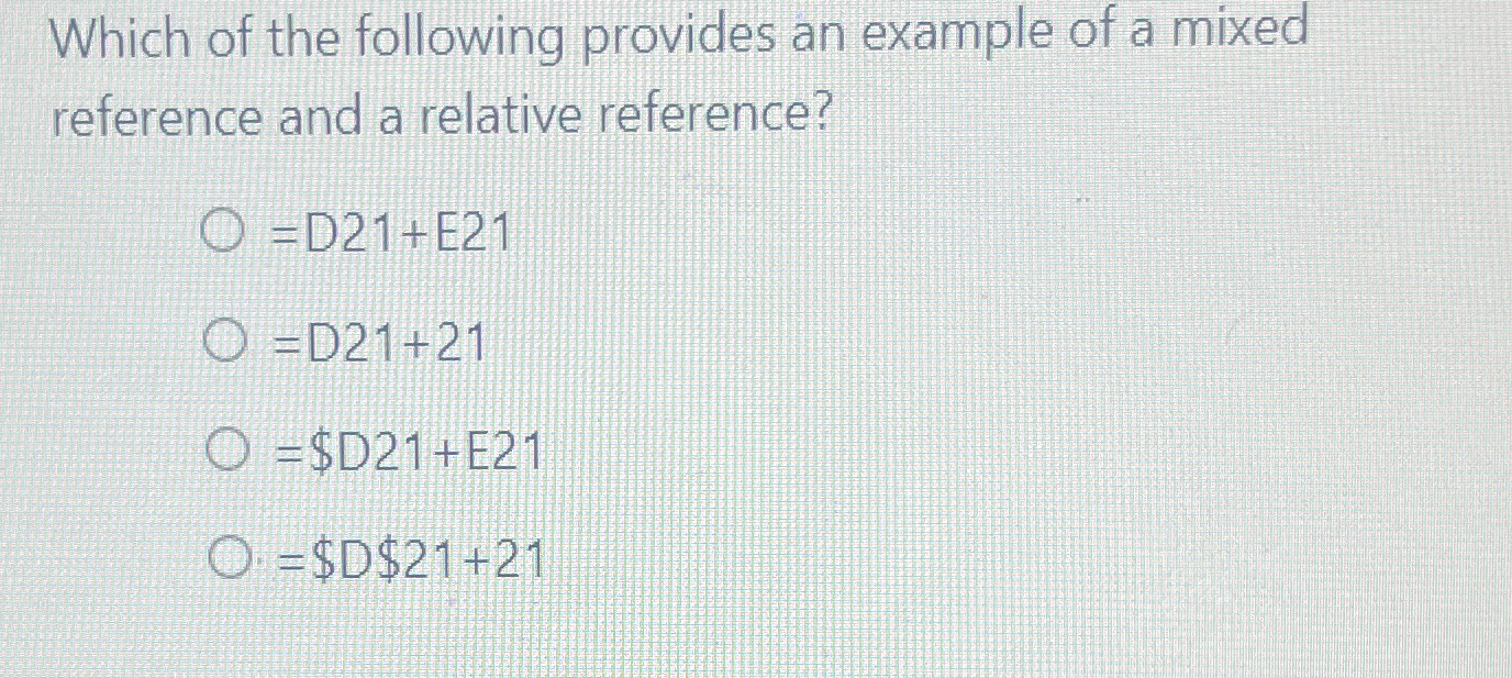 Solved Which of the following provides an example of a mixed | Chegg.com
