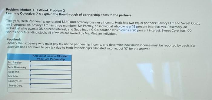 Solved Problem: Module 7 Textbook Problem 2 Learning | Chegg.com
