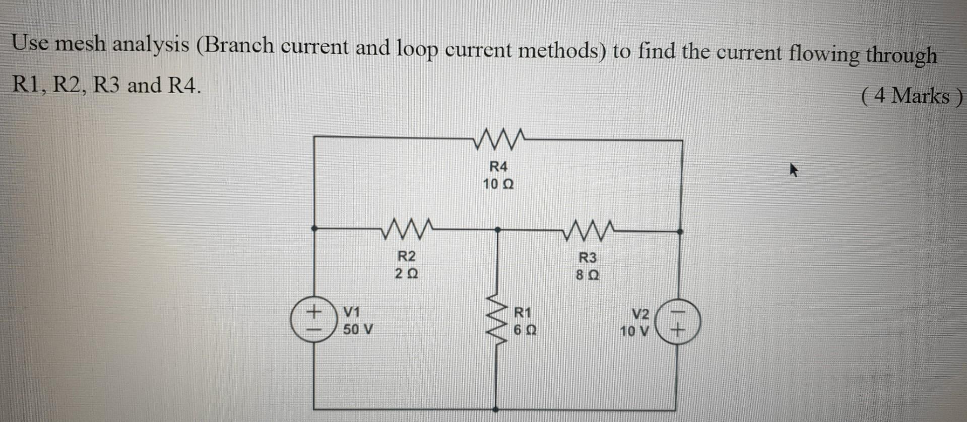 Solved use mesh analysis (Bransh current and loop current | Chegg.com