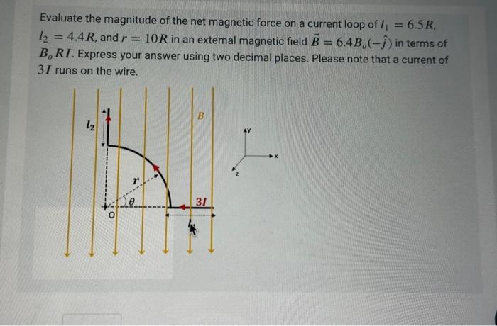 Solved Evaluate the magnitude of the net magnetic force on a | Chegg.com