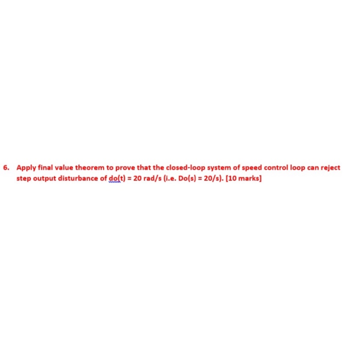 6 Apply Final Value Theorem To Prove That The