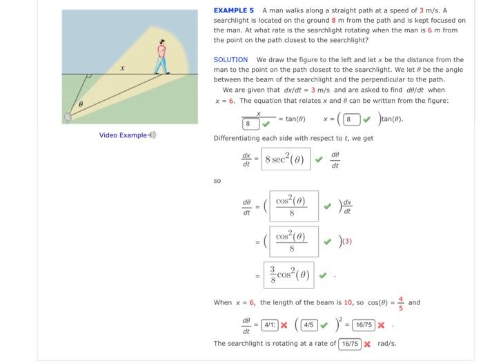 Solved EXAMPLES A man walks along a straight path at a speed | Chegg.com