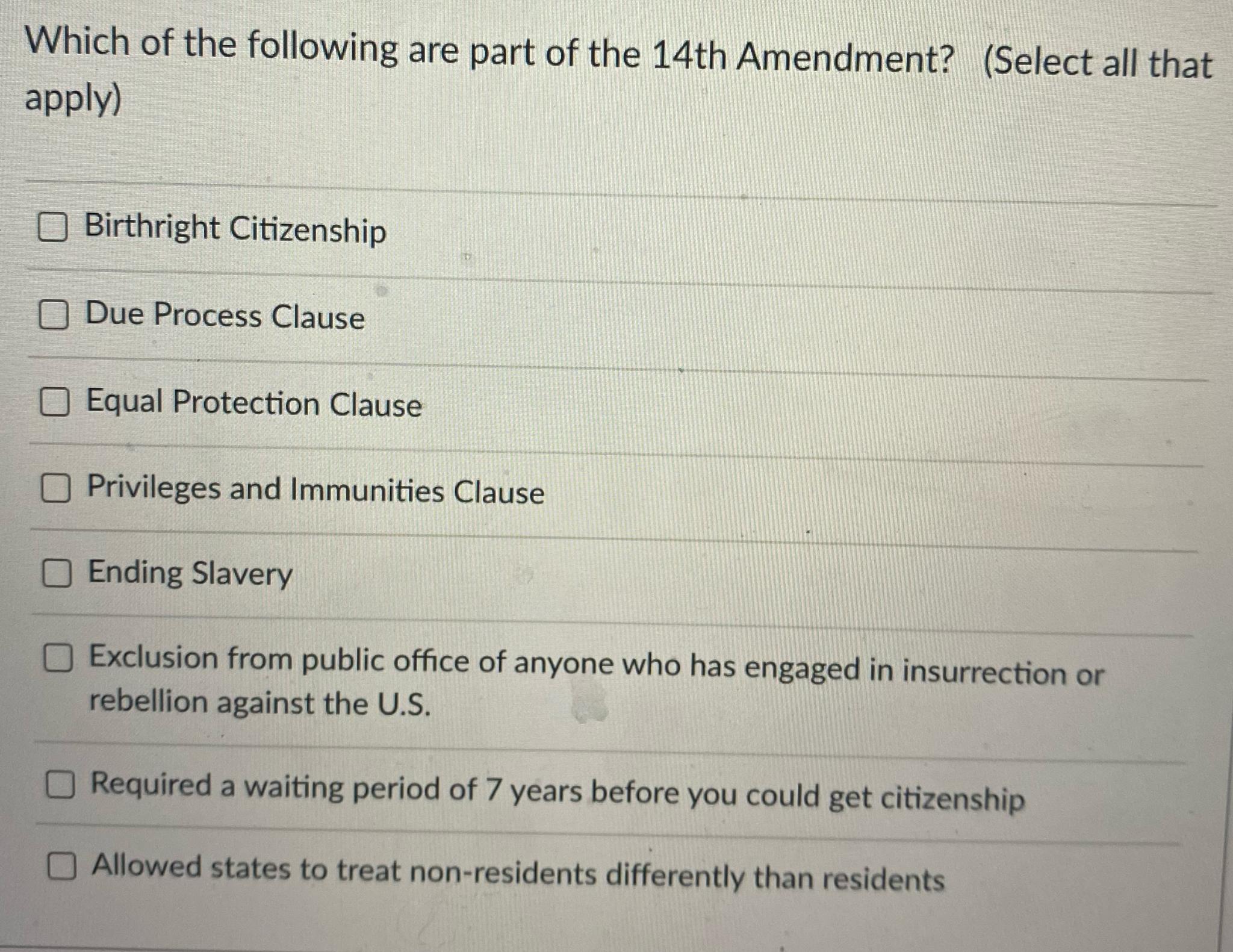 Solved Which of the following are part of the 14th | Chegg.com