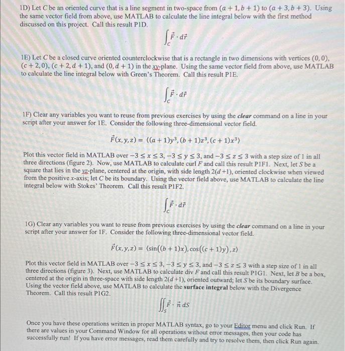 Solved 1D) Let C be an oriented curve that is a line segment | Chegg.com