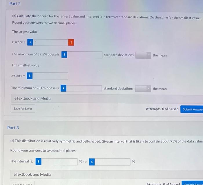 Solved Percent Obese by State Computer output giving | Chegg.com