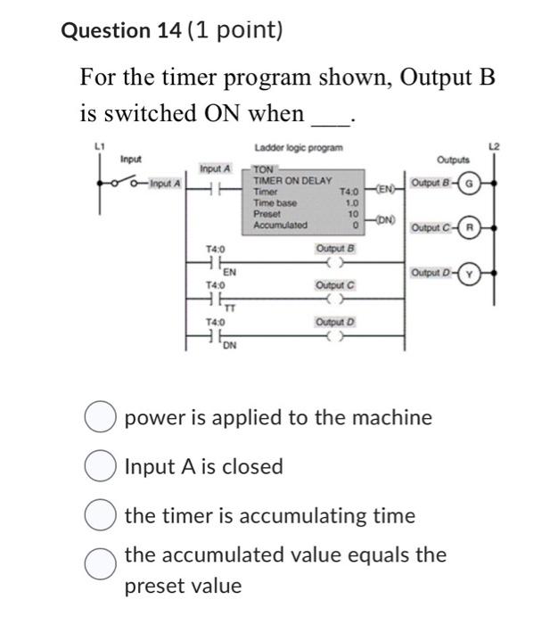Solved For The On Delay Timer Instruction Shown The Timer 