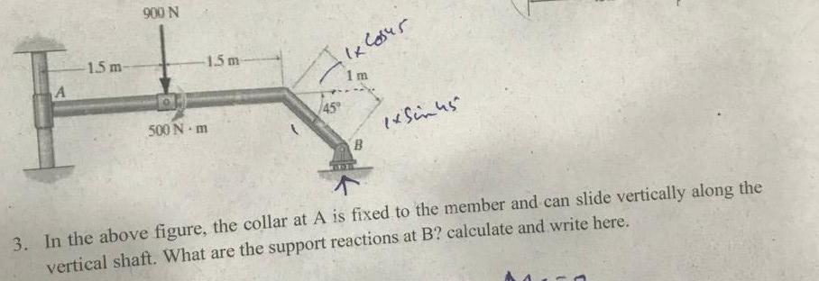 Solved 3. In the above figure, the collar at A is fixed to | Chegg.com