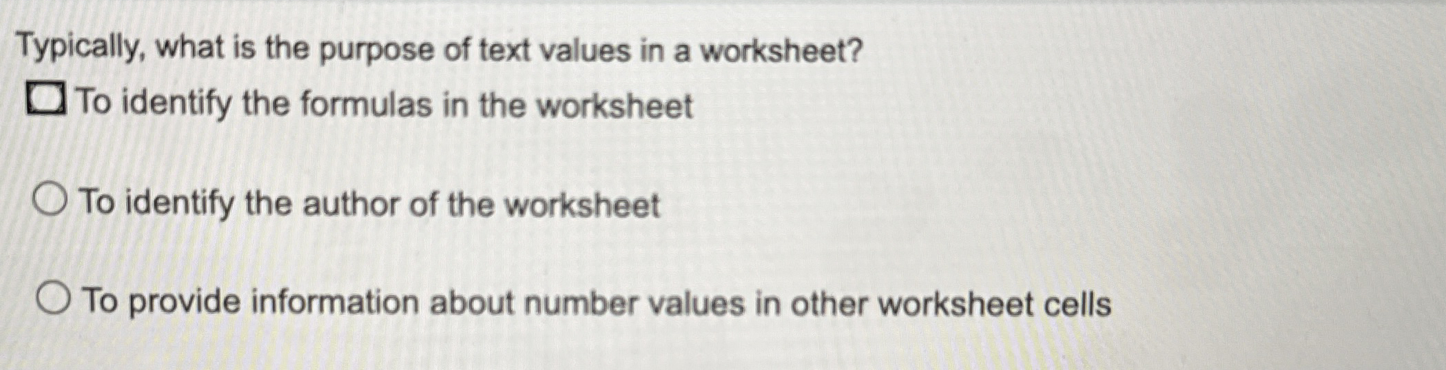 Solved Typically, what is the purpose of text values in a | Chegg.com