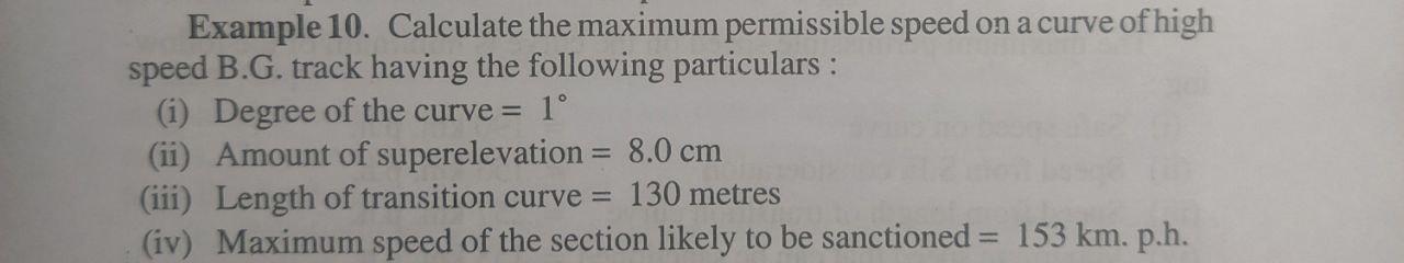 Solved Example 10. Calculate the maximum permissible speed | Chegg.com