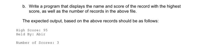 Solved A Write A Python Program That Writes Data To A File