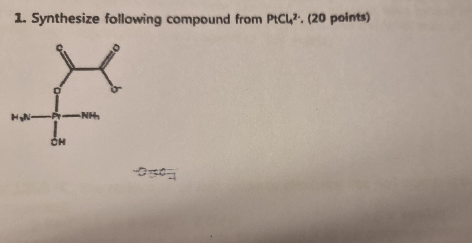 Solved 1. Synthesize following compound from PCL2. (20 | Chegg.com