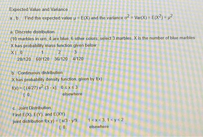 Solved A B Find The Expected Value μex And The 7911
