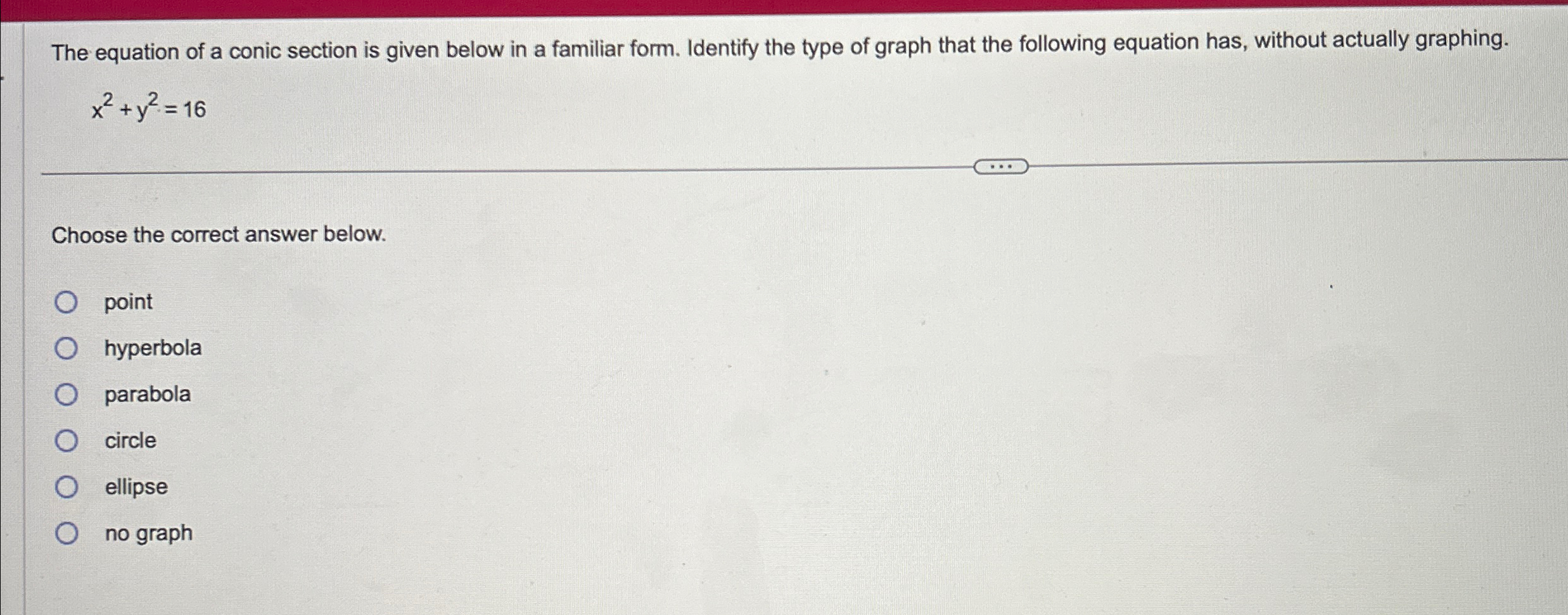 Solved The Equation Of A Conic Section Is Given Below In A