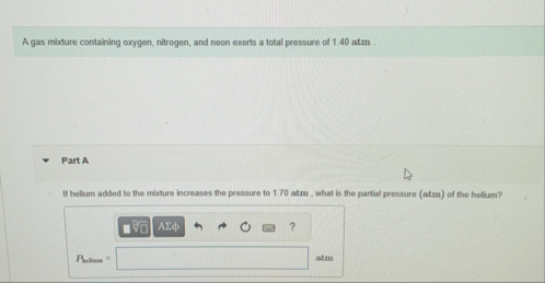 Solved A gas mixture containing oxygen, nitrogen, and neon | Chegg.com