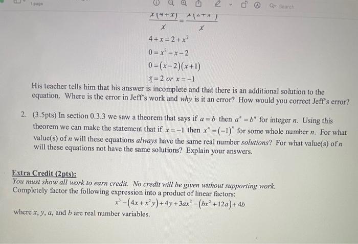 Fundamental Questions 1. (2.5pts) Solve the following | Chegg.com