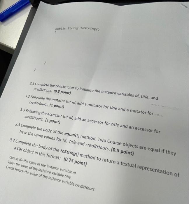 Solved 3.1 Complete the constructor to initialize the | Chegg.com