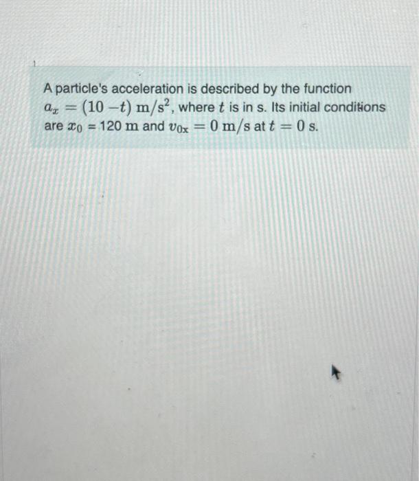 Solved A particle's acceleration is described by the | Chegg.com