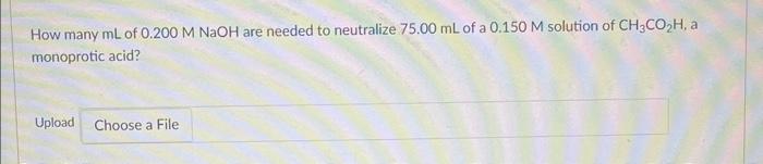 Solved How many mL of 0.200MNaOH are needed to neutralize | Chegg.com