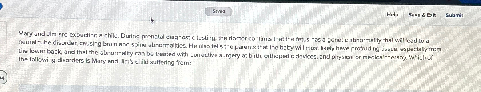 Solved HelpSave & ExitSubmitMary and Jim are expecting a | Chegg.com
