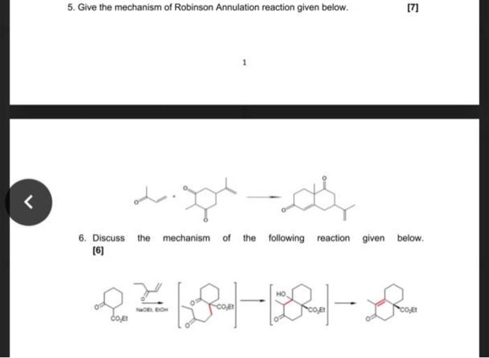 Solved 5. Give the mechanism of Robinson Annulation reaction | Chegg.com