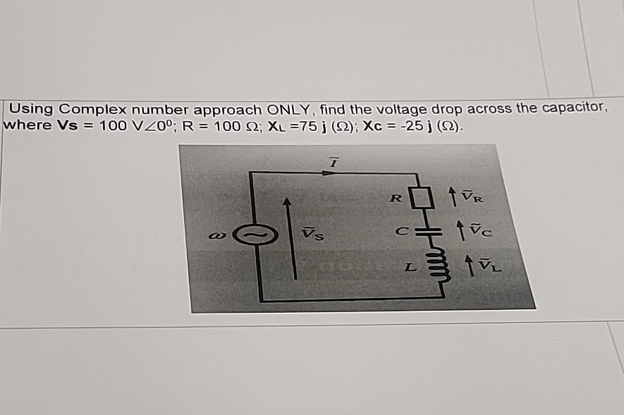Solved Using Complex number approach ONLY, find the voltage | Chegg.com