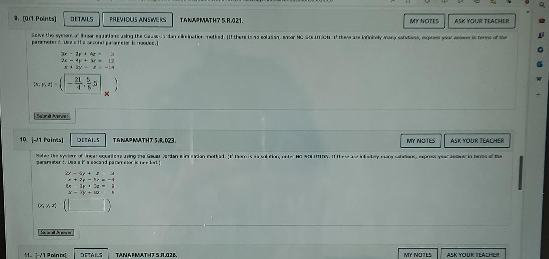 Solved [0/1 Points] TANAPMATH7 5.R.021. parameter t. Use s | Chegg.com
