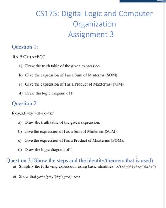 Solved CS175: Digital Logic and Computer Organization | Chegg.com