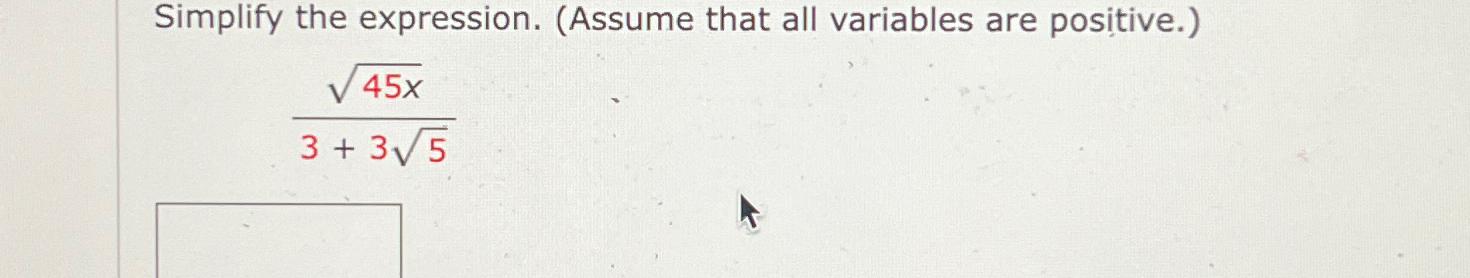 Solved Simplify the expression. (Assume that all variables | Chegg.com