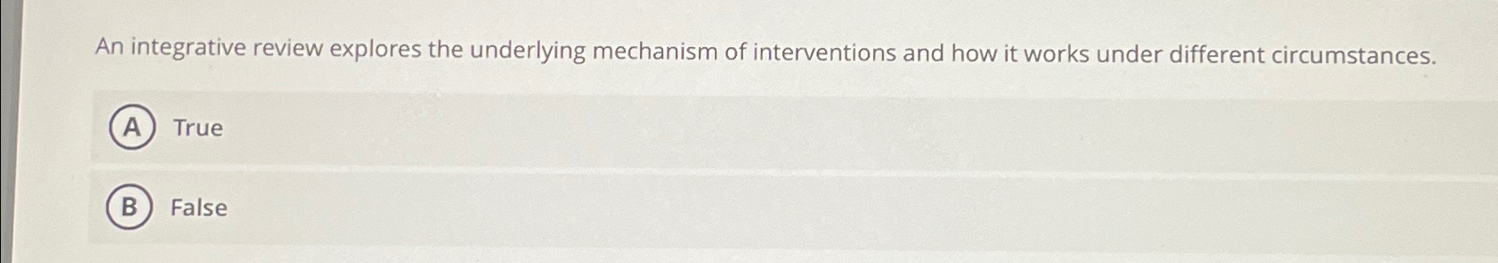 Solved An integrative review explores the underlying | Chegg.com