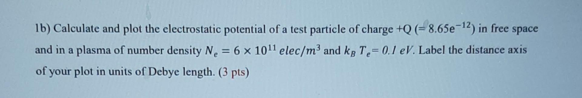 Solved Ib) Calculate and plot the electrostatic potential of | Chegg.com