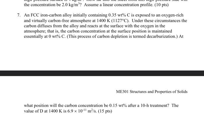 Solved the concentration be 2.0 kg/m3 ? Assume a linear | Chegg.com
