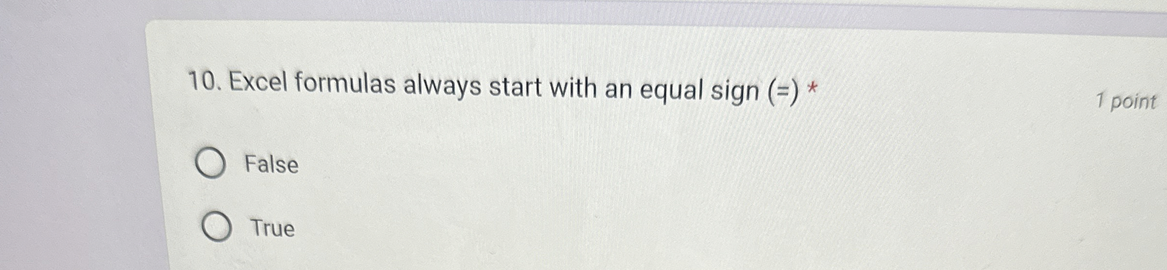 Solved Excel formulas always start with an equal sign (=)*1 | Chegg.com