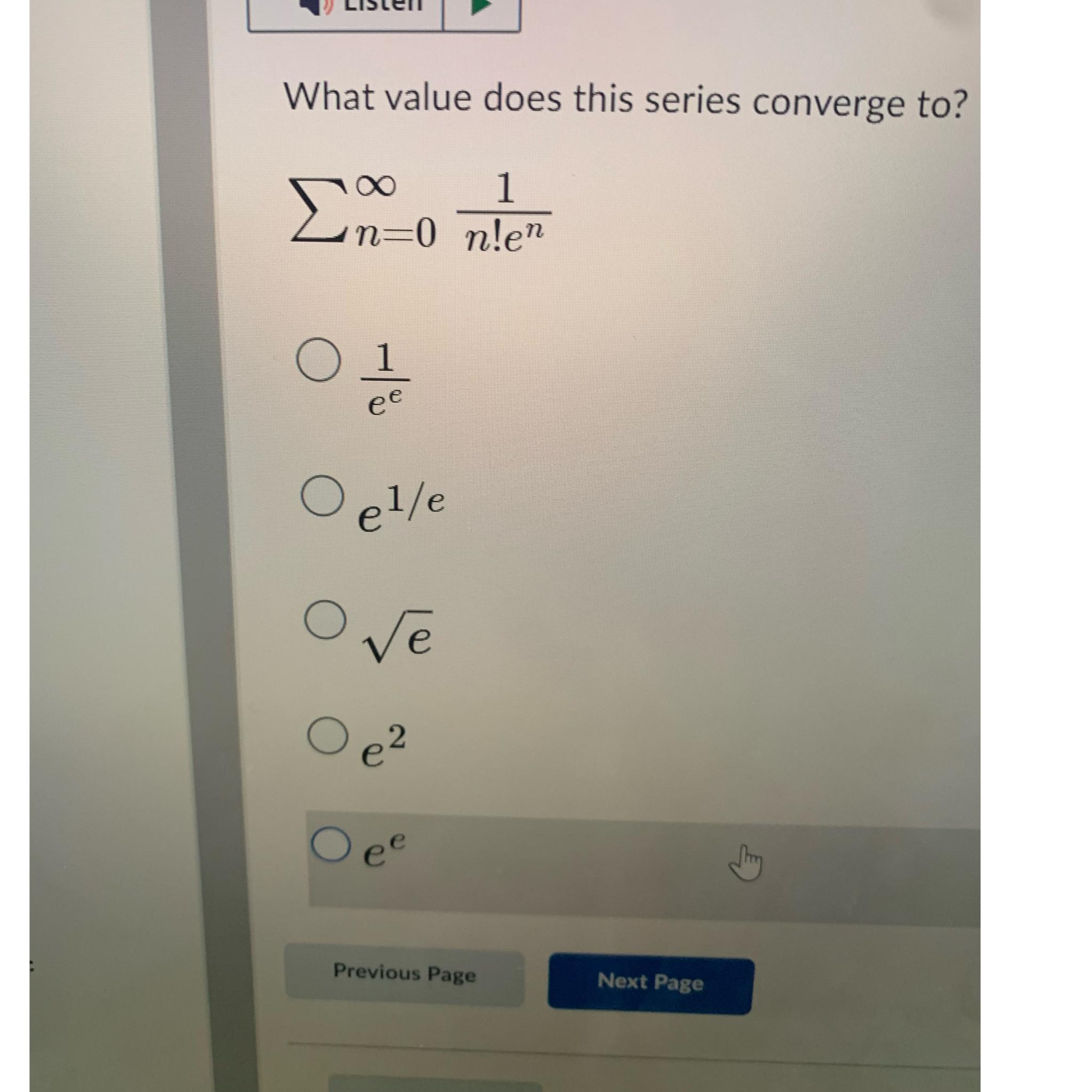 Solved What value does this series converge | Chegg.com