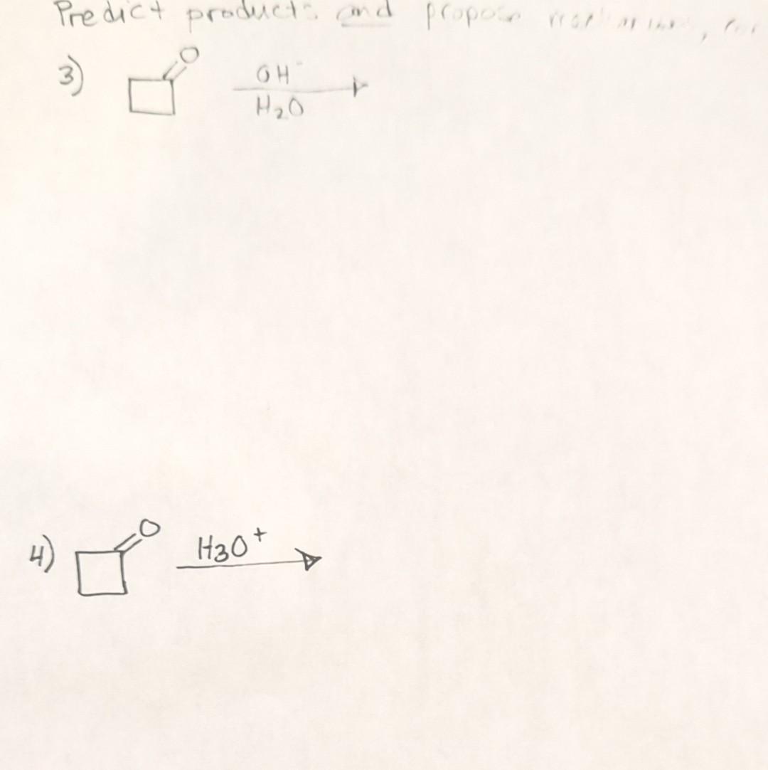 Solved Predict products. and propos nos inin, 3) 4) | Chegg.com