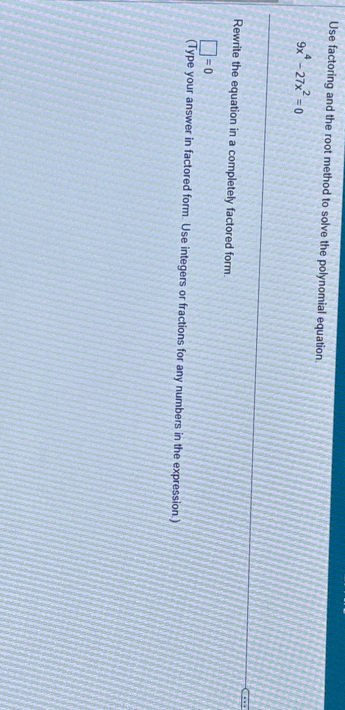 Solved Use factoring and the root method to solve the | Chegg.com