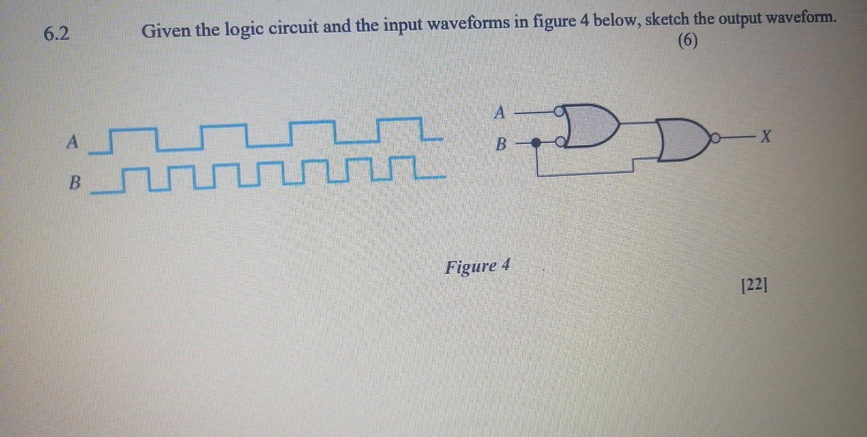 Solved 6.2 Given the logic circuit and the input waveforms | Chegg.com