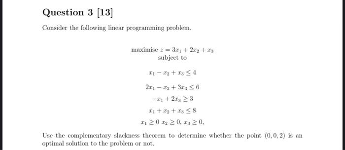 Solved Consider the following linear programming problem. | Chegg.com
