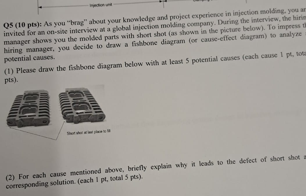 Solved Injection unitQ5 (10 ﻿pts): As you "brag" about your | Chegg.com