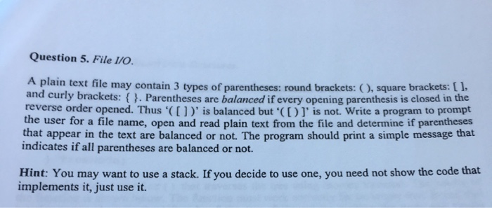 Solved Question 5. File I/O. A plain text file may contain 3 | Chegg.com