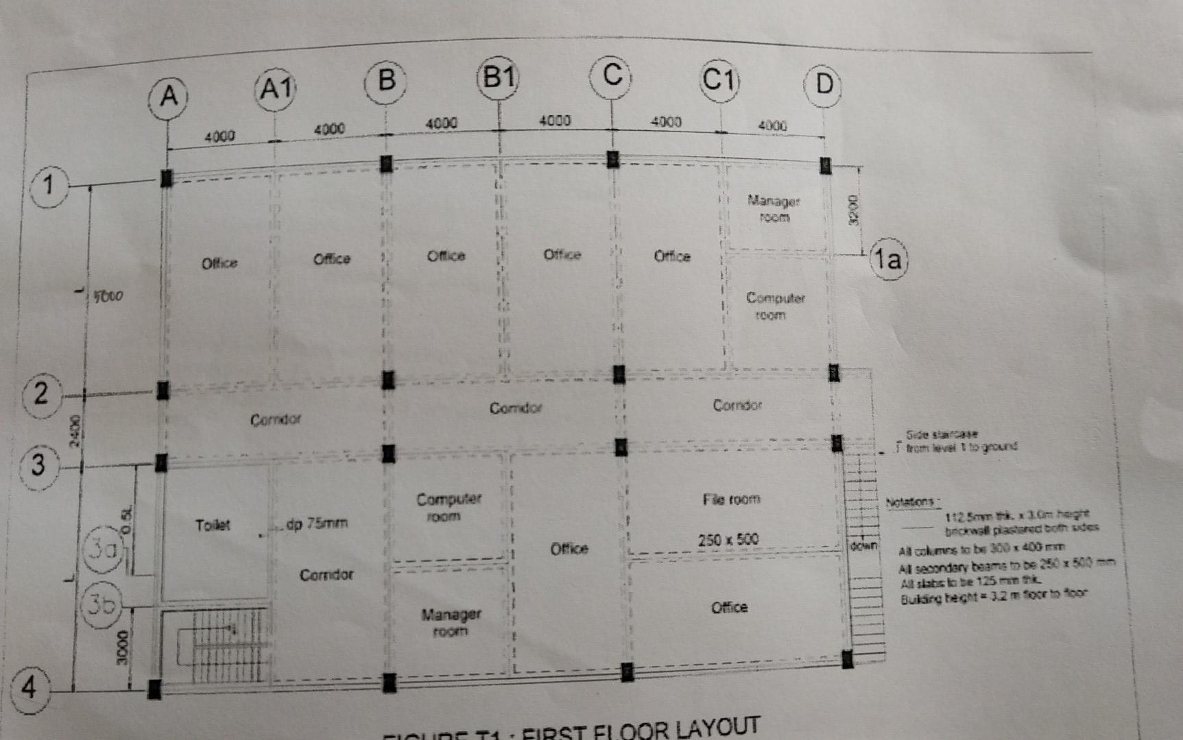A sketch plan for beams and slabs layout of a small | Chegg.com