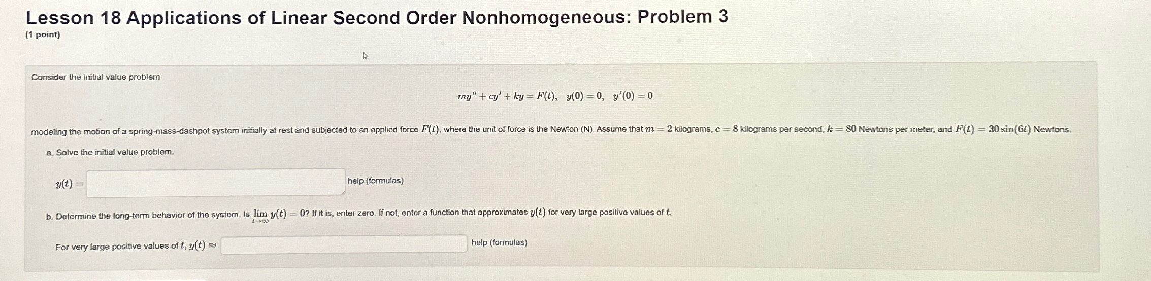 Solved Lesson 18 ﻿applications Of Linear Second Order