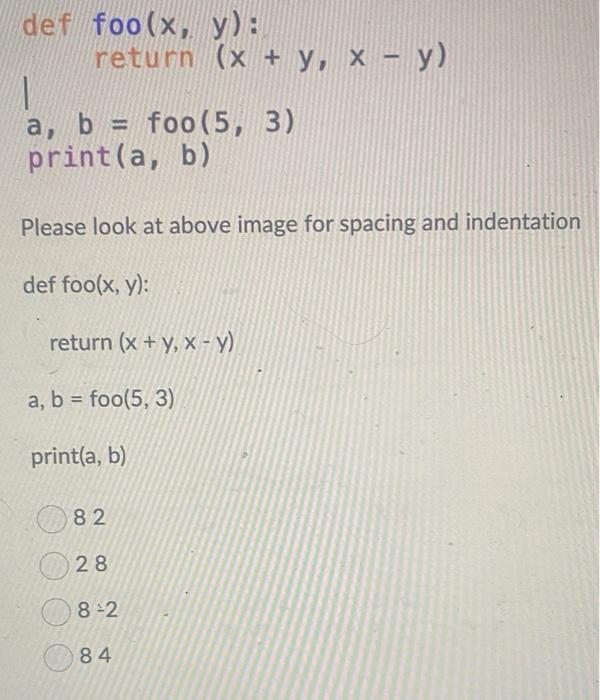 Solved Deffooxy Returnxyx−y Abfoo53 Printab 