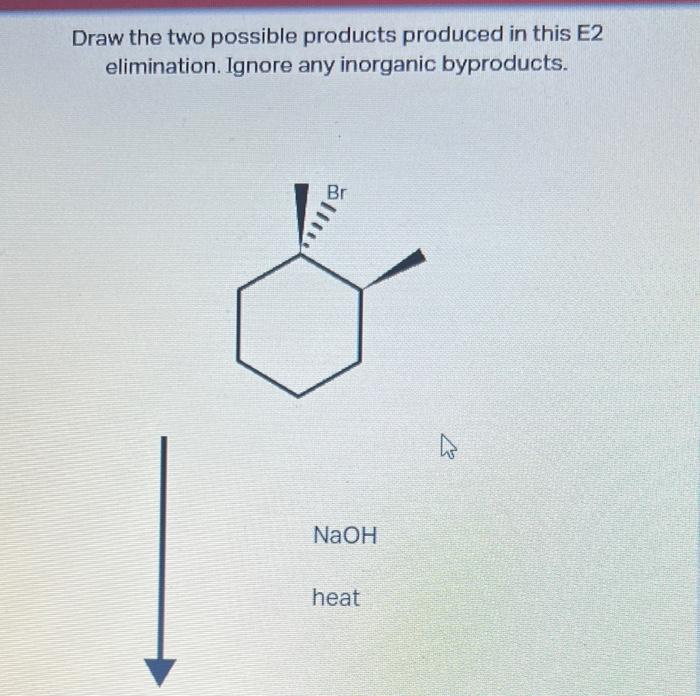 Solved draw the two possible products produced in the E2 | Chegg.com