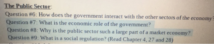 Solved What is the economic role of the government?Why is | Chegg.com