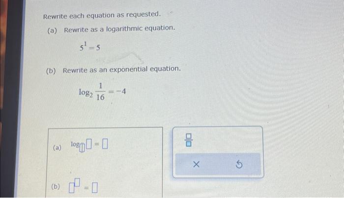 Solved Rewrite Each Equation As Requested A Rewrite As A