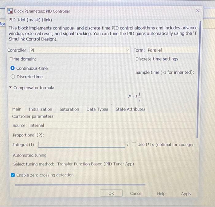 Solved find tuning values for P(Proportional) and | Chegg.com