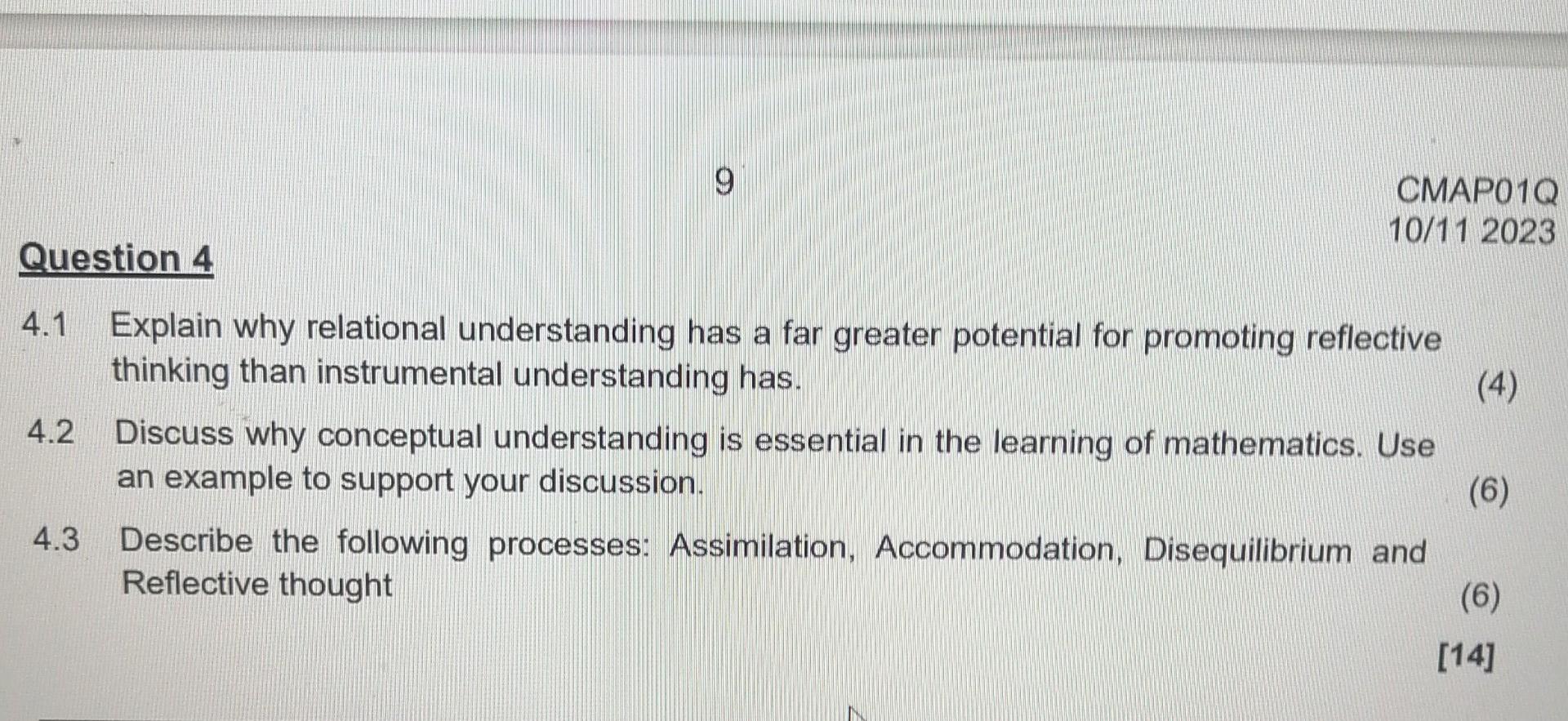Question 4 CMAP01Q 4.1 Explain why relational | Chegg.com