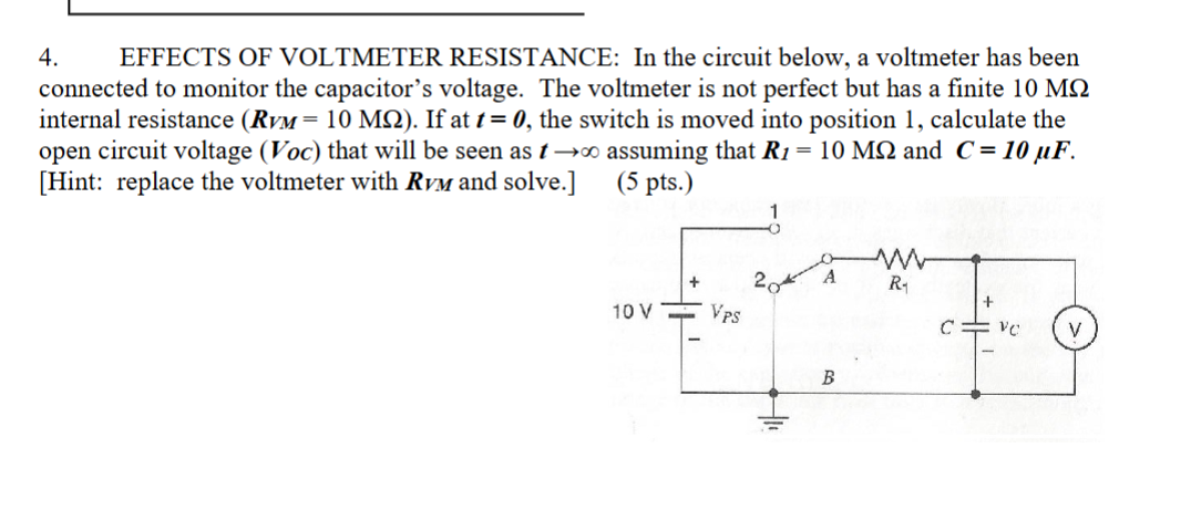 Solved EFFECTS OF ﻿VOLTMETER RESISTANCE: In ﻿the circuit | Chegg.com